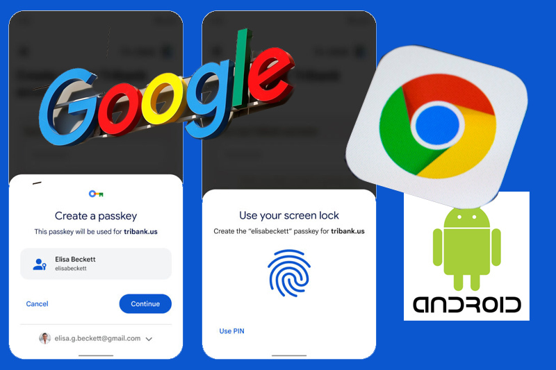 Paskey support by Google for Android, Chrome